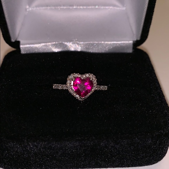 Kay Jewelers | Jewelry | Labcreated Ruby Heart Ring Kay 1 Ct Diamonds ...